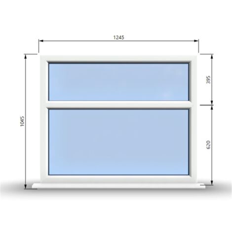 1245mm (W) x 1045mm (H) PVCu StormProof Casement Window - 2 Horizontal ...