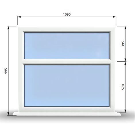 1095mm (W) x 995mm (H) PVCu StormProof Casement Window - 2 Horizontal ...