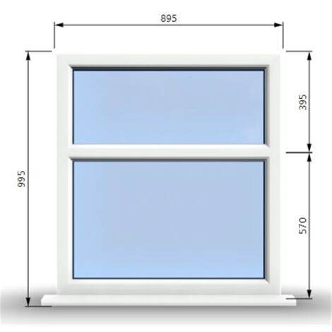 895mm (W) x 995mm (H) PVCu StormProof Casement Window - 2 Horizontal ...