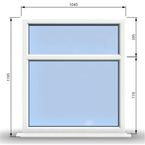 1045mm (W) x 1195mm (H) PVCu StormProof Casement Window - 2 Horizontal ...