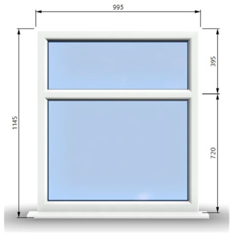 995mm (W) x 1145mm (H) PVCu StormProof Casement Window - 2 Horizontal ...