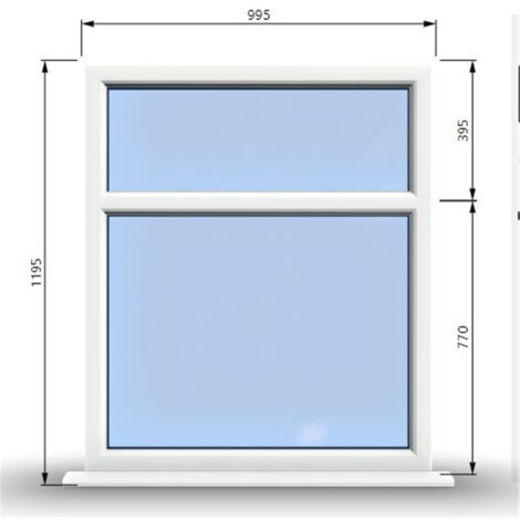 995mm (W) x 1195mm (H) PVCu StormProof Casement Window - 2 Horizontal ...