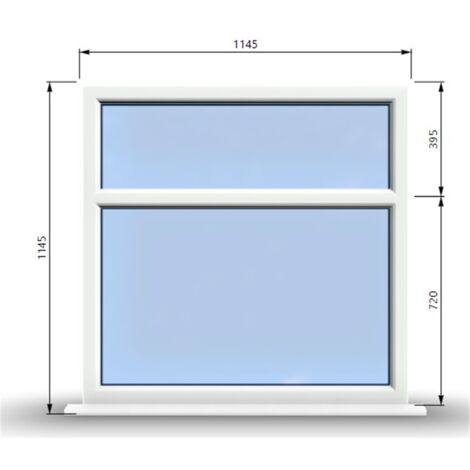 1145mm (W) x 1145mm (H) PVCu StormProof Casement Window - 2 Horizontal ...