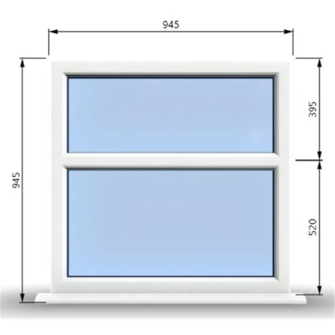 945mm (W) x 945mm (H) PVCu StormProof Casement Window - 2 Horizontal ...
