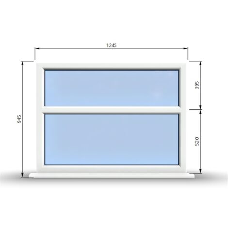 1245mm (W) x 945mm (H) PVCu StormProof Casement Window - 2 Horizontal ...