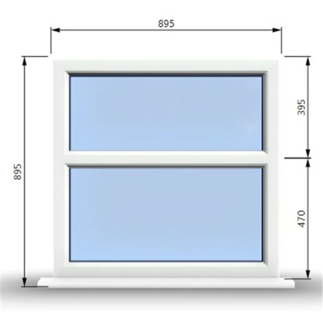 895mm (W) x 895mm (H) PVCu StormProof Casement Window - 2 Horizontal ...