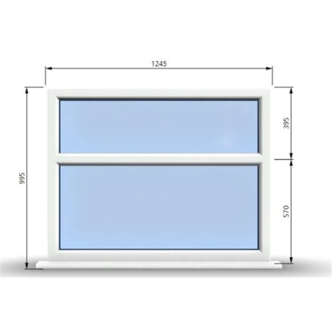 1245mm (W) x 995mm (H) PVCu StormProof Casement Window - 2 Horizontal ...