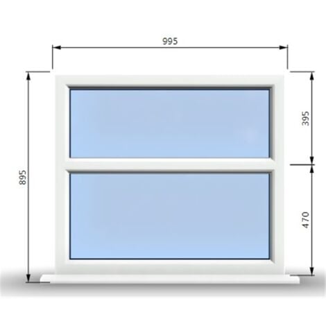 995mm (W) x 895mm (H) PVCu StormProof Casement Window - 2 Horizontal ...