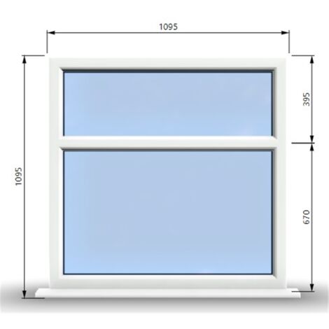 1095mm (W) x 1095mm (H) PVCu StormProof Casement Window - 2 Horizontal ...