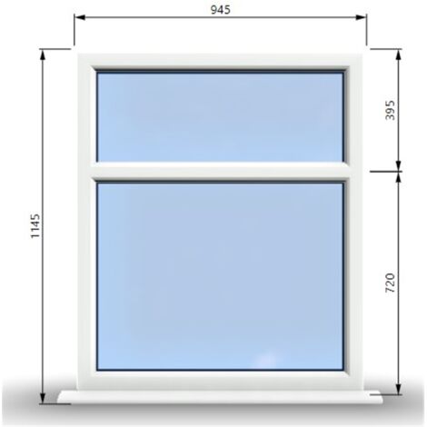 945mm (W) x 1145mm (H) PVCu StormProof Casement Window - 2 Horizontal ...