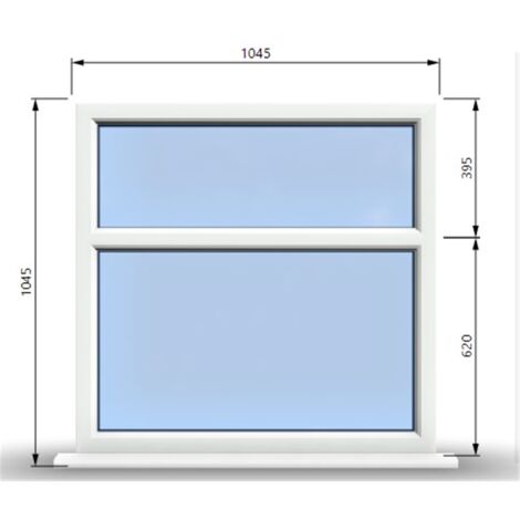 1045mm (W) x 1045mm (H) PVCu StormProof Casement Window - 2 Horizontal ...
