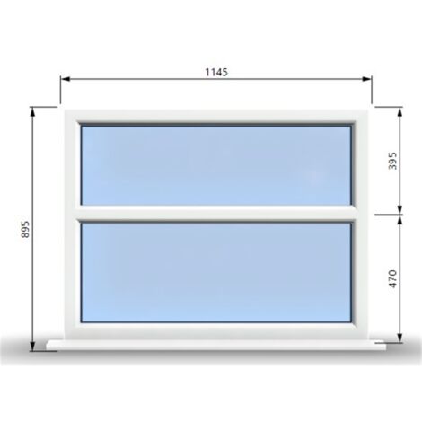 1145mm (W) x 895mm (H) PVCu StormProof Casement Window - 2 Horizontal ...