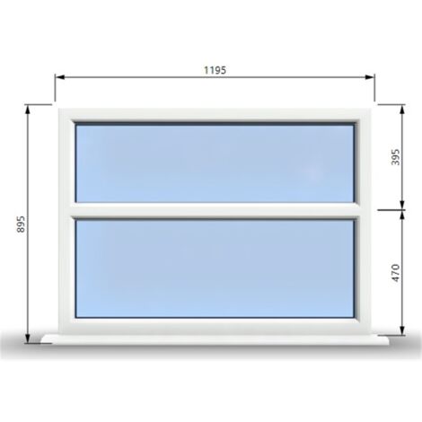 1195mm (W) x 895mm (H) PVCu StormProof Casement Window - 2 Horizontal ...