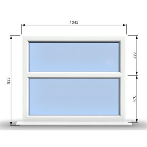 1045mm (W) x 895mm (H) PVCu StormProof Casement Window - 2 Horizontal ...