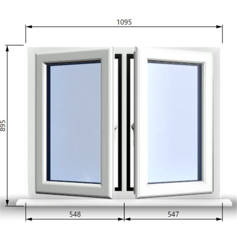 1095mm (W) x 895mm (H) PVCu StormProof Casement Window - 2 Central ...