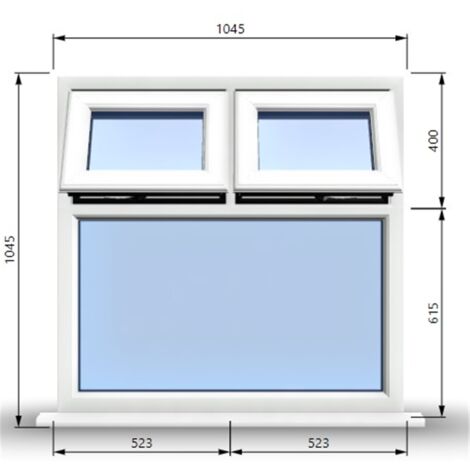 1045mm (W) x 1045mm (H) PVCu StormProof Casement Window - 2 Top Opening ...