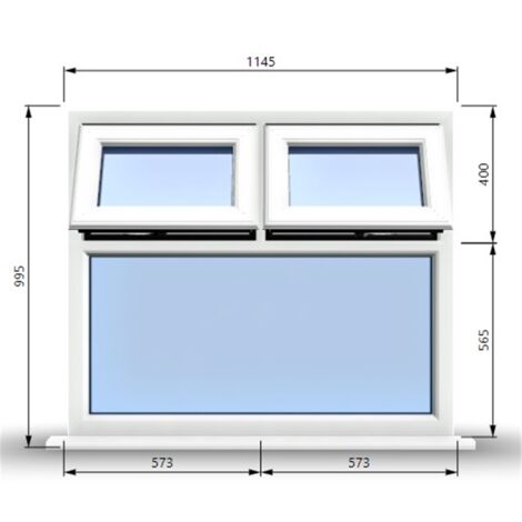 1145mm (W) x 995mm (H) PVCu StormProof Casement Window - 2 Top Opening ...