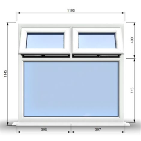 1195mm (W) x 1145mm (H) PVCu StormProof Casement Window - 2 Top Opening ...
