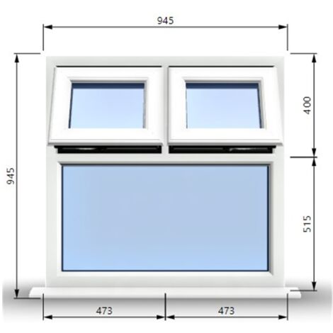 945mm (W) x 945mm (H) PVCu StormProof Casement Window - 2 Top Opening ...