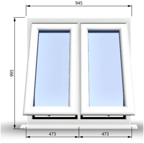 945mm (W) x 995mm (H) PVCu StormProof Casement Window - 2 Vertical ...