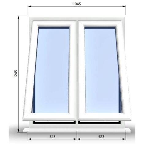 1045mm (W) x 1245mm (H) PVCu StormProof Casement Window - 2 Vertical ...