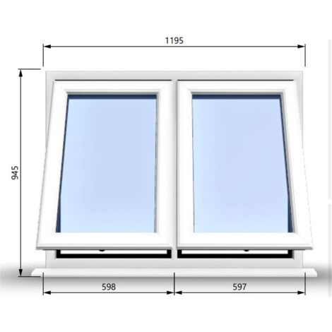 1195mm (W) x 945mm (H) PVCu StormProof Casement Window - 2 Vertical ...