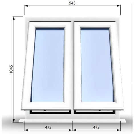 945mm (W) x 1045mm (H) PVCu StormProof Casement Window - 2 Vertical ...