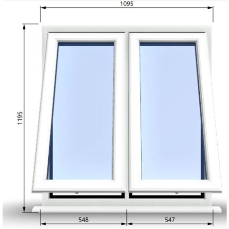1095mm (W) x 1195mm (H) PVCu StormProof Casement Window - 2 Vertical ...
