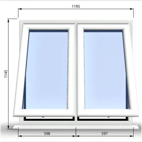 1195mm (W) x 1145mm (H) PVCu StormProof Casement Window - 2 Vertical ...