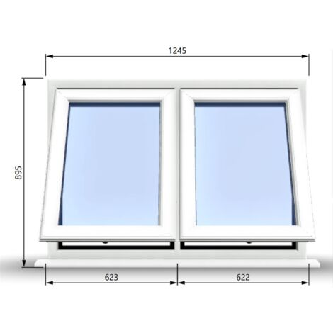 1245mm (W) x 895mm (H) PVCu StormProof Casement Window - 2 Vertical ...