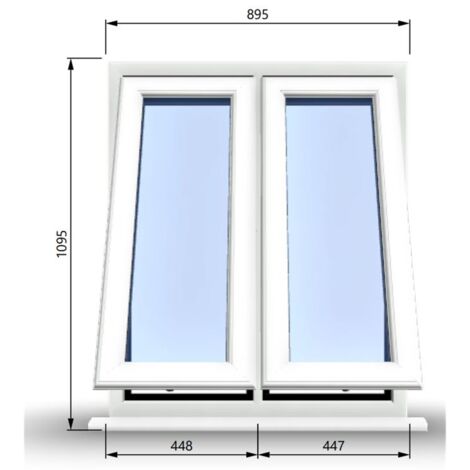 895mm (W) x 1095mm (H) PVCu StormProof Casement Window - 2 Vertical ...