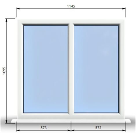 1145mm (W) x 1095mm (H) PVCu StormProof Casement Window - 2 Vertical ...