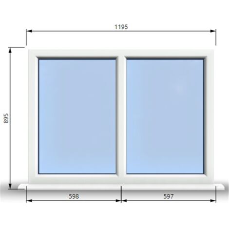1195mm (W) x 895mm (H) PVCu StormProof Casement Window - 2 Vertical ...