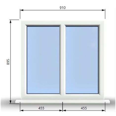 910mm (W) x 895mm (H) PVCu StormProof Casement Window - 2 Vertical ...