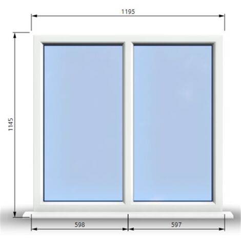 1195mm (W) x 1145mm (H) PVCu StormProof Casement Window - 2 Vertical ...