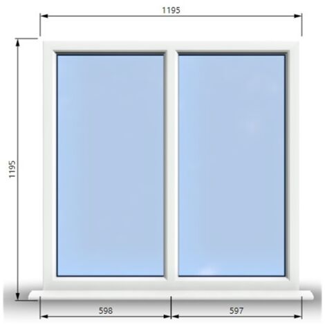 1195mm (W) x 1195mm (H) PVCu StormProof Casement Window - 2 Vertical ...