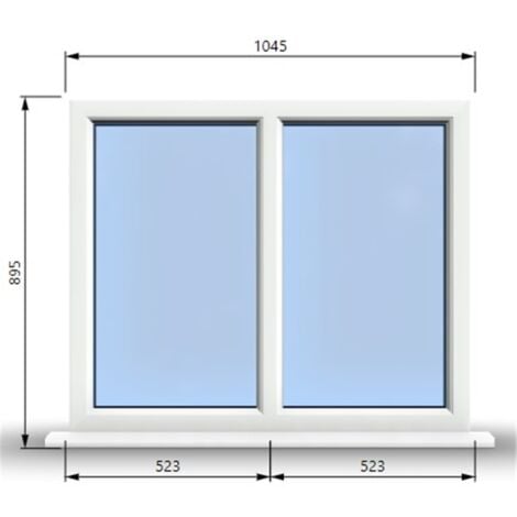 1045mm (W) x 895mm (H) PVCu StormProof Casement Window - 2 Vertical ...