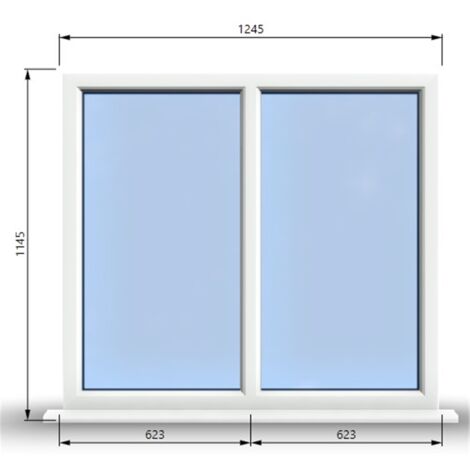 1245mm (W) x 1145mm (H) PVCu StormProof Casement Window - 2 Vertical ...