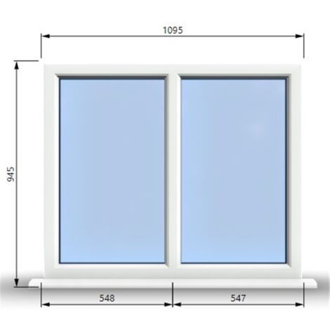 1095mm (W) x 945mm (H) PVCu StormProof Casement Window - 2 Vertical ...