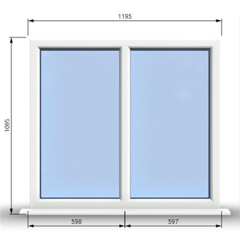 1195mm (W) x 1095mm (H) PVCu StormProof Casement Window - 2 Vertical ...