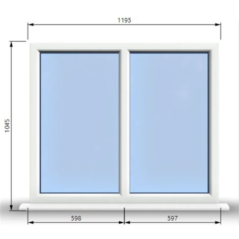 1195mm (W) x 1045mm (H) PVCu StormProof Casement Window - 2 Vertical ...