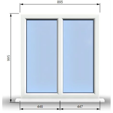895mm (W) x 995mm (H) PVCu StormProof Casement Window - 2 Vertical ...