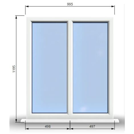 995mm (W) x 1195mm (H) PVCu StormProof Casement Window - 2 Vertical ...