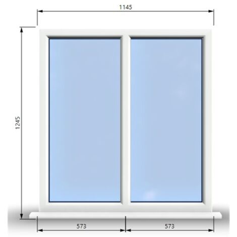 1145mm (W) x 1245mm (H) PVCu StormProof Casement Window - 2 Vertical ...