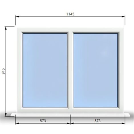 1145mm (W) x 945mm (H) PVCu StormProof Casement Window - 2 Vertical ...