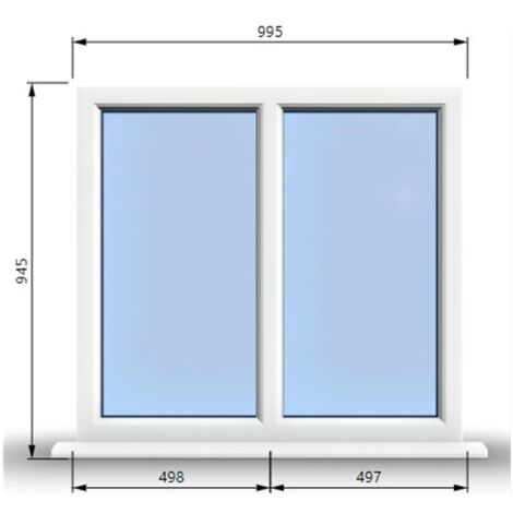 995mm (W) x 945mm (H) PVCu StormProof Casement Window - 2 Vertical ...