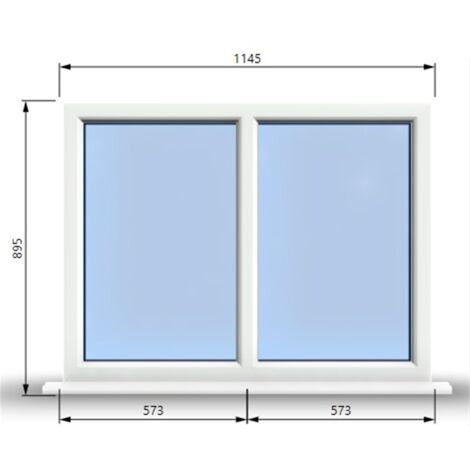 1145mm (W) x 895mm (H) PVCu StormProof Casement Window - 2 Vertical ...