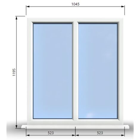 1045mm (W) x 1195mm (H) PVCu StormProof Casement Window - 2 Vertical ...