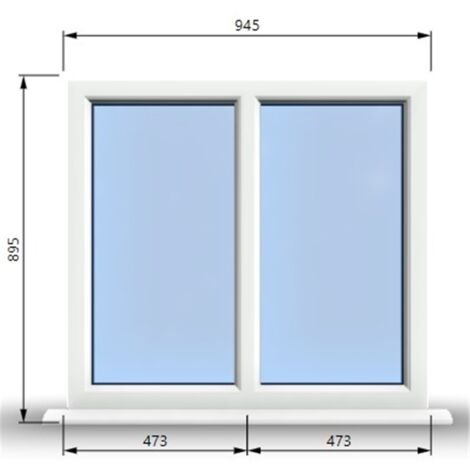 945mm (W) x 895mm (H) PVCu StormProof Casement Window - 2 Vertical ...