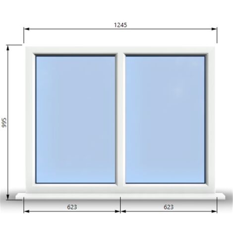 1245mm (W) x 995mm (H) PVCu StormProof Casement Window - 2 Vertical ...